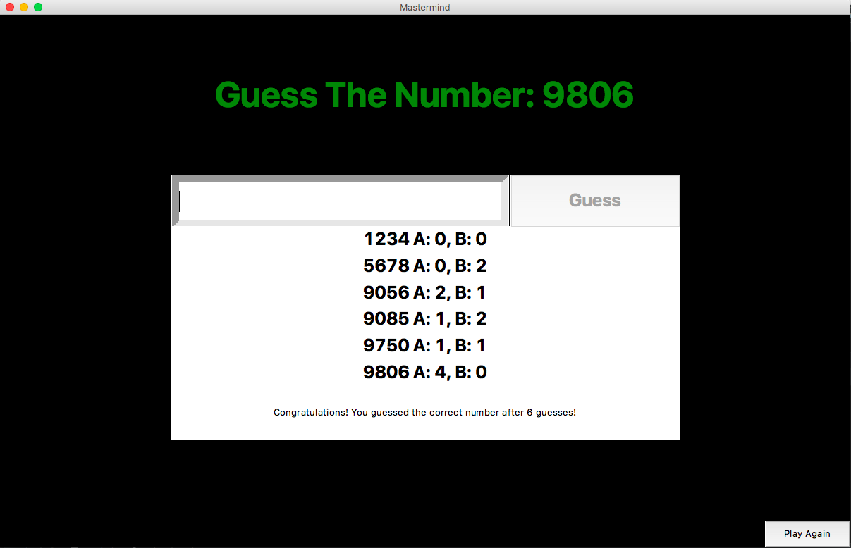 GitHub - Kenneth-Chin/Mastermind: Guess The Number Game (similar to Wordle)