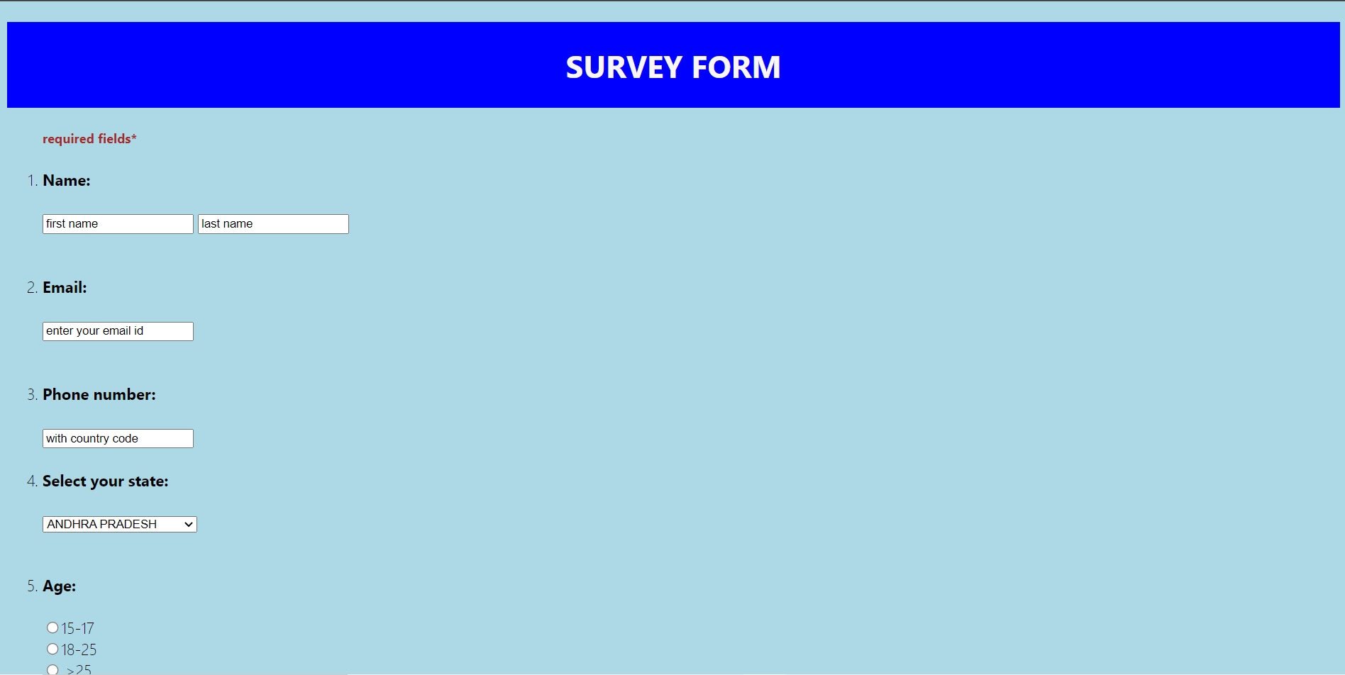 GitHub - VarshaRajS/Surveyform