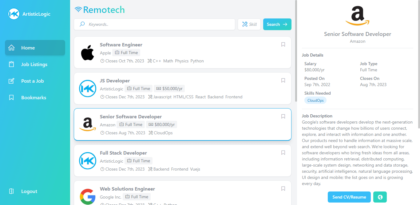 GitHub - artisticLogicMK/Remotech: Remotech is a comprehensive job listing and search ...