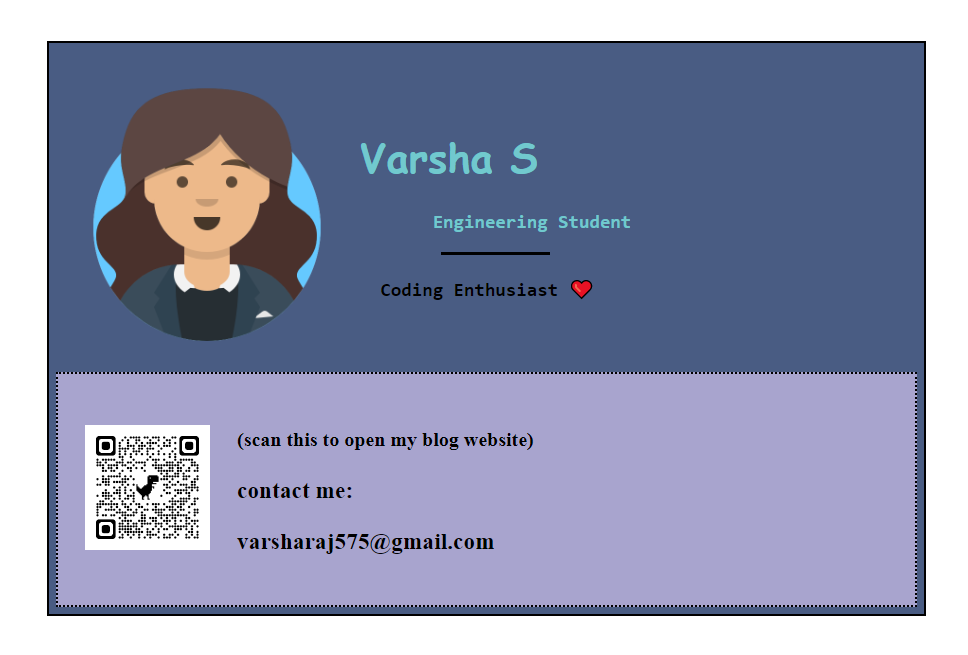 GitHub - VarshaRajS/VisitingCard