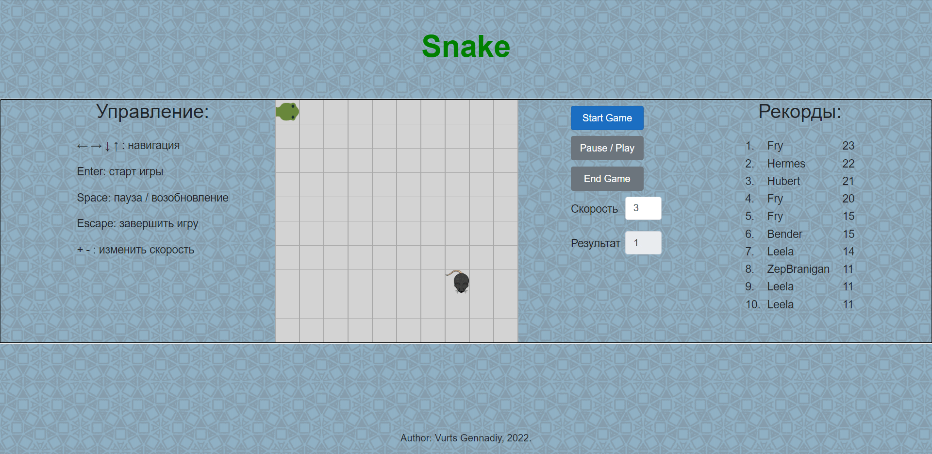 GitHub - VurtsGennadiy/SnakeGame-on-Blazor: Classic game Snake made on Blazor server app.