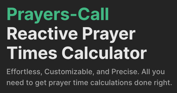 GitHub - zamanapp/prayers-call: A reactive prayers time calculation library for node and the browser