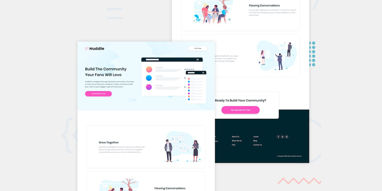 Github Cheosphere Huddle Landing Page With Alternating Feature Blocks Master