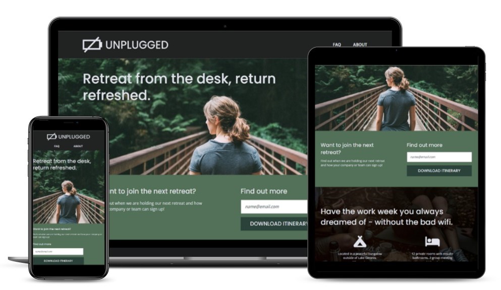Github Ll Zerrunplugged Multipage Responsive Website For A Tech Industry Retreat Project