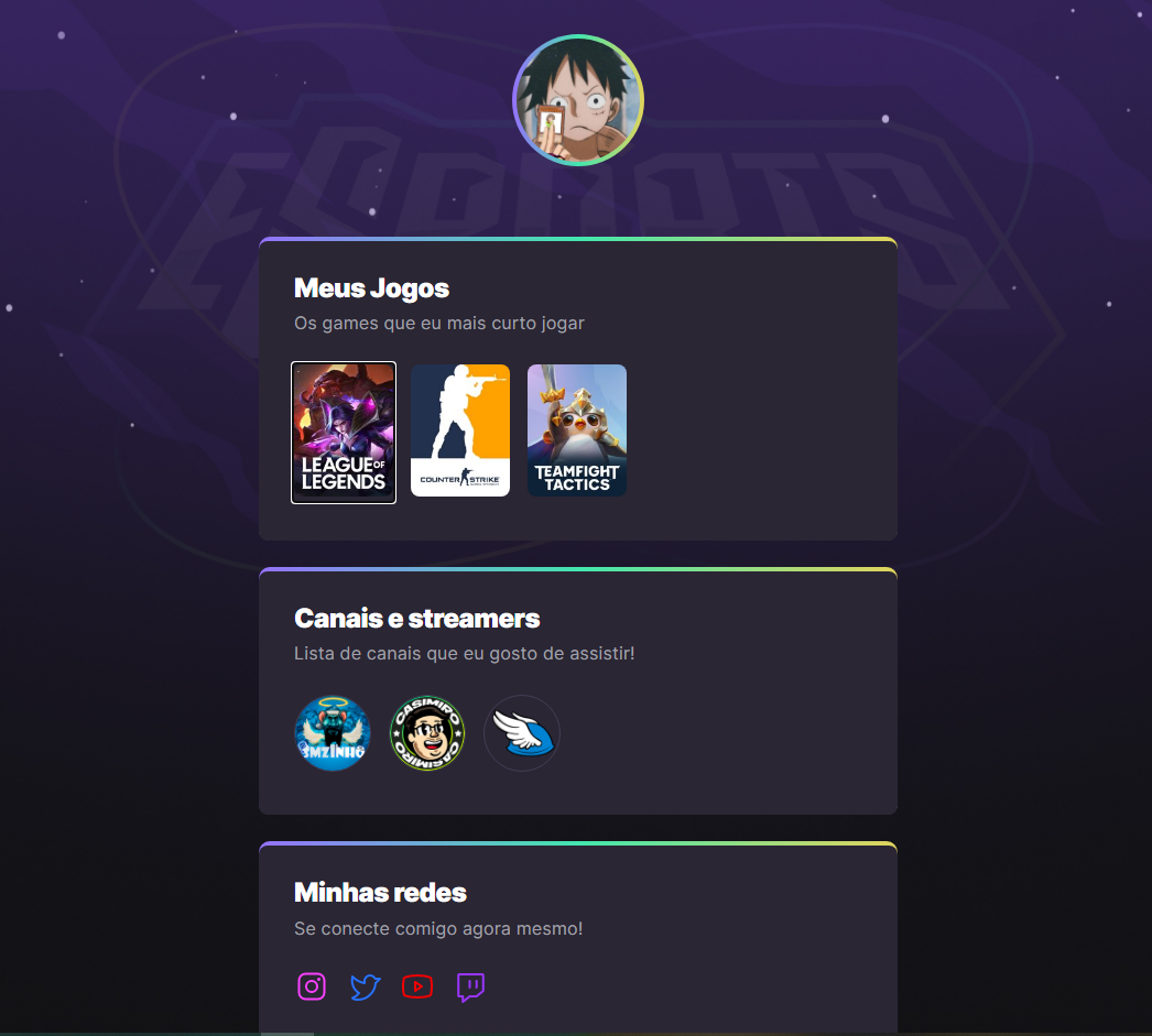 GitHub - PurpleGodz/NLW-eSports: Projeto desenvolvido no evento Next ...