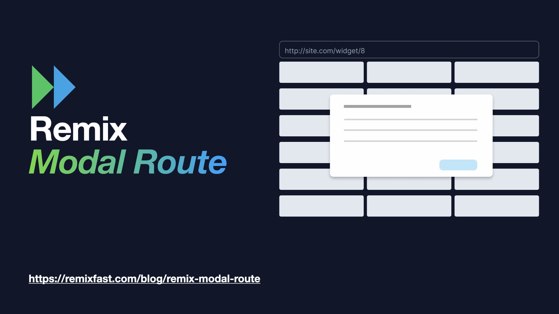 GitHub - remixfast/blog-modalroute