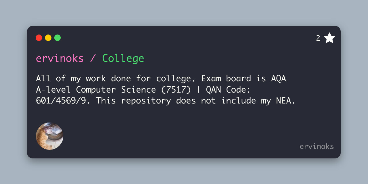 GitHub - ervinoks/College: All of my work done for college. Exam board ...