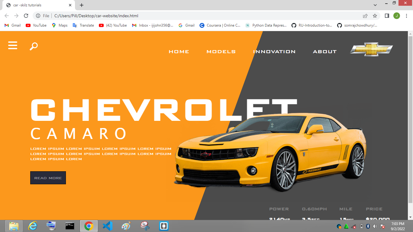 GitHub - skilz101/car-landing-page: i added a little keyframe animation ...