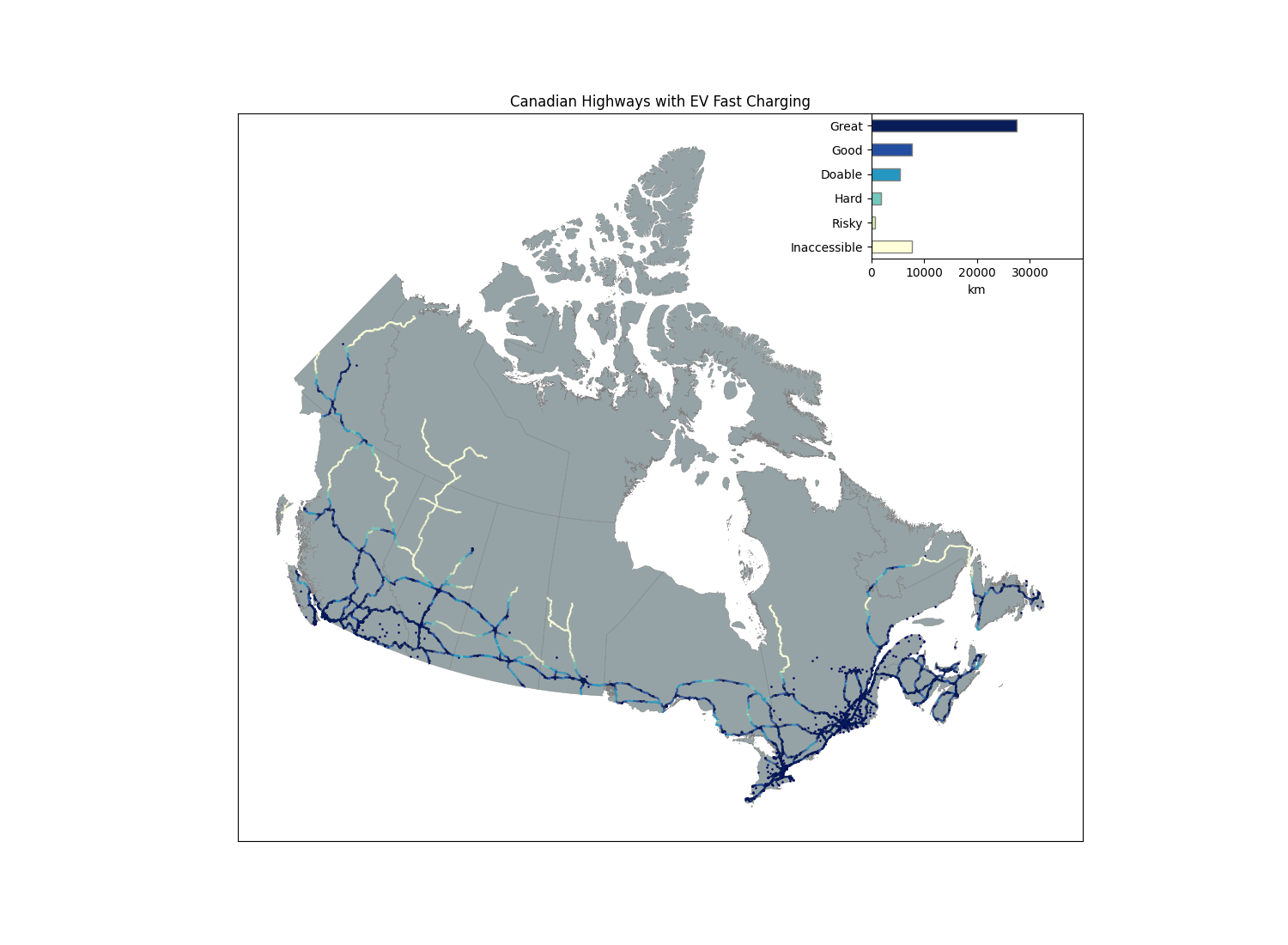 GitHub - canadianveggie/ev-map: Analyzing Canada's highways for EV accessibility