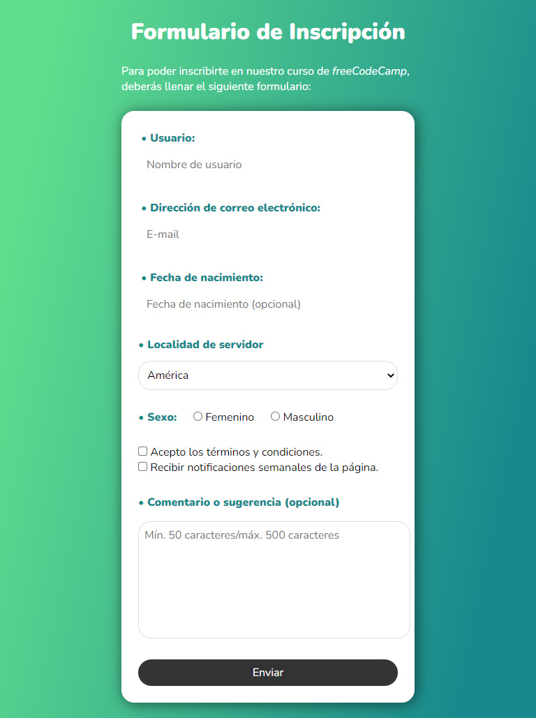 GitHub - lucasr98/freeCodeCamp-Survey_form: Formulario de encuesta para ...