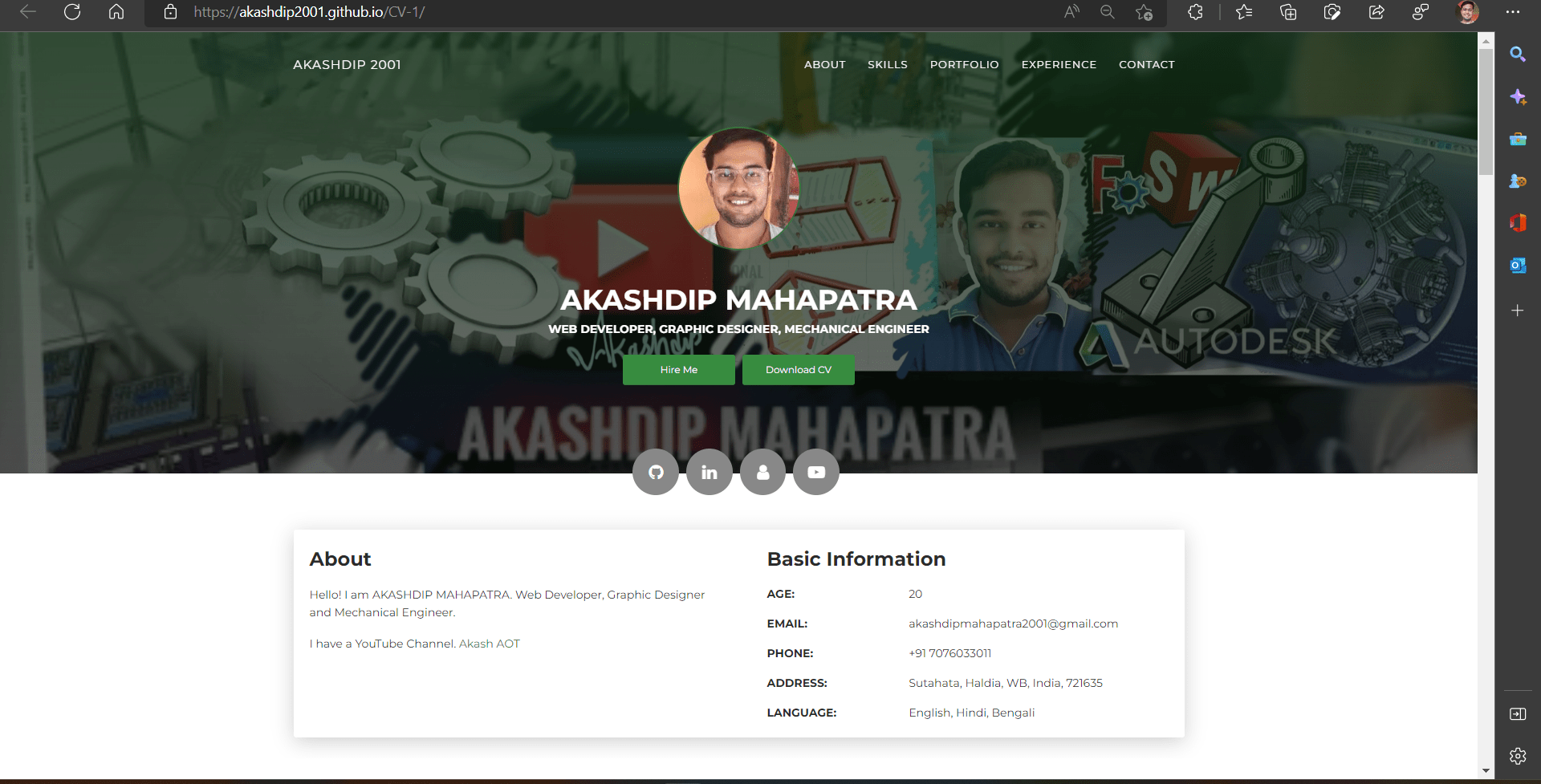 GitHub - akashdip2001/CV-1: my resuhe