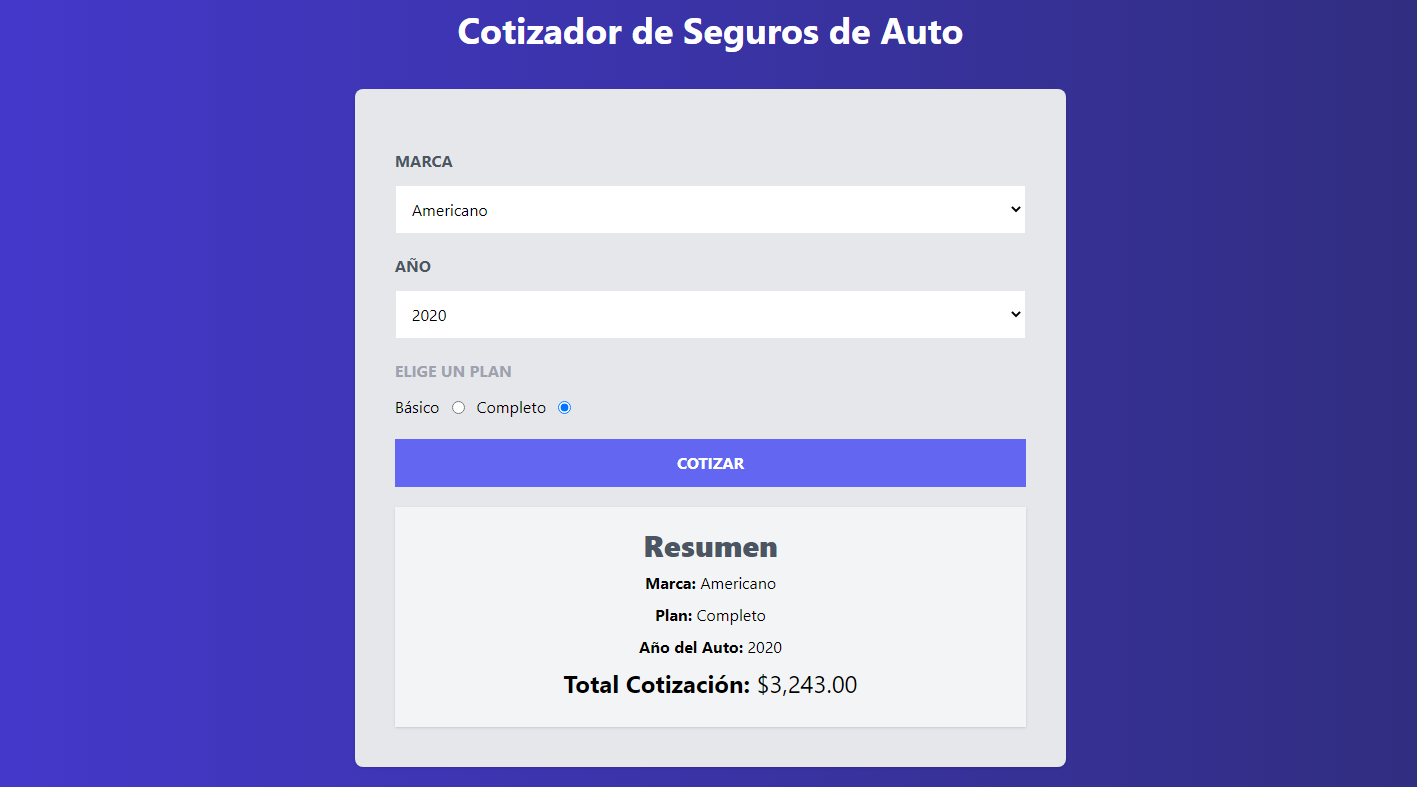 GitHub - JorgeTorres8/cotizador-automovil: Quote car insurance.