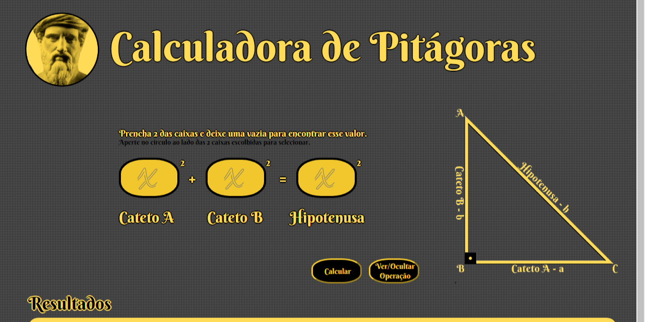 GitHub - teresaneres/Calculadora-de-Pitagoras: Site para calcular o teorema de Pitágoras