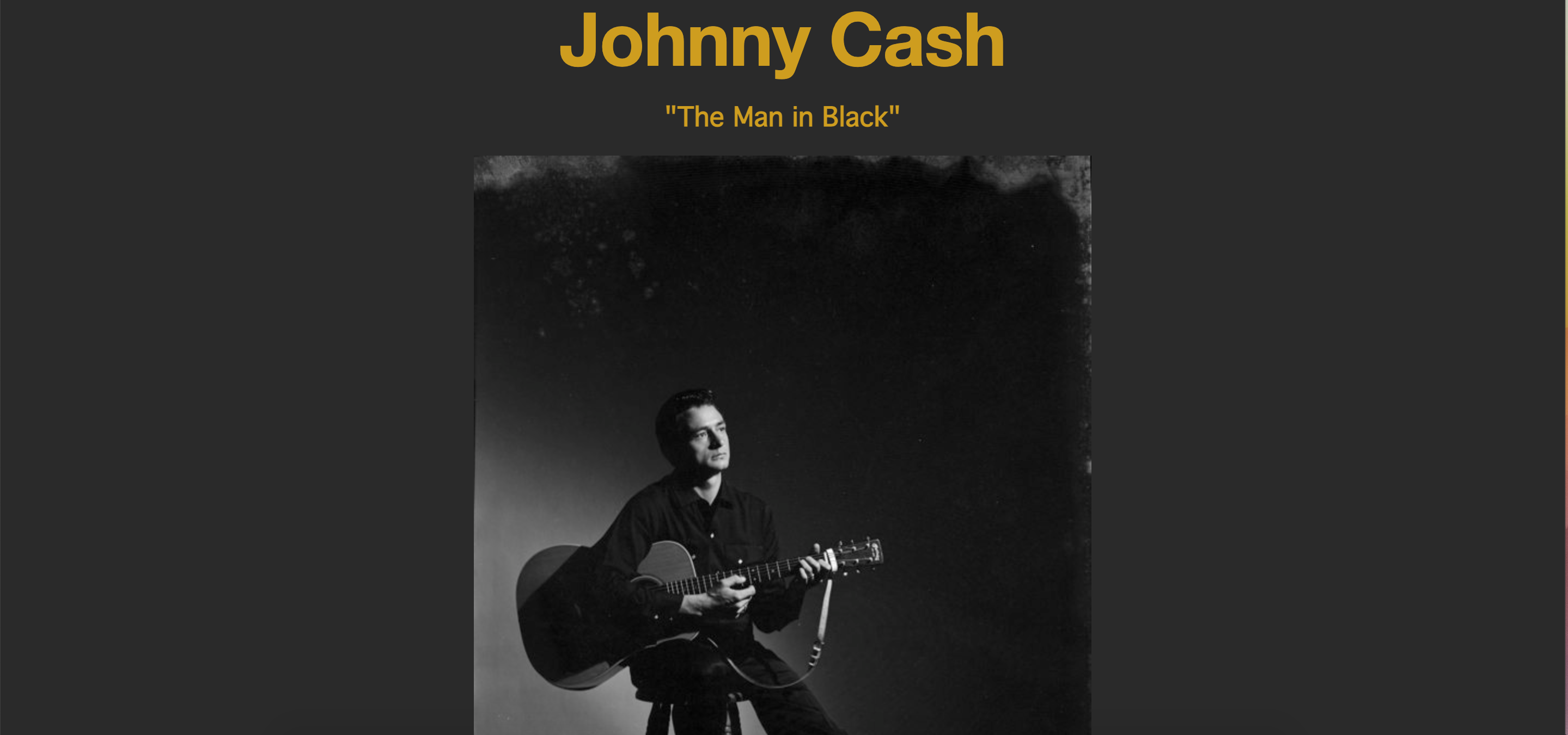 GitHub - jcramer96/Johnny-Cash-Tribute