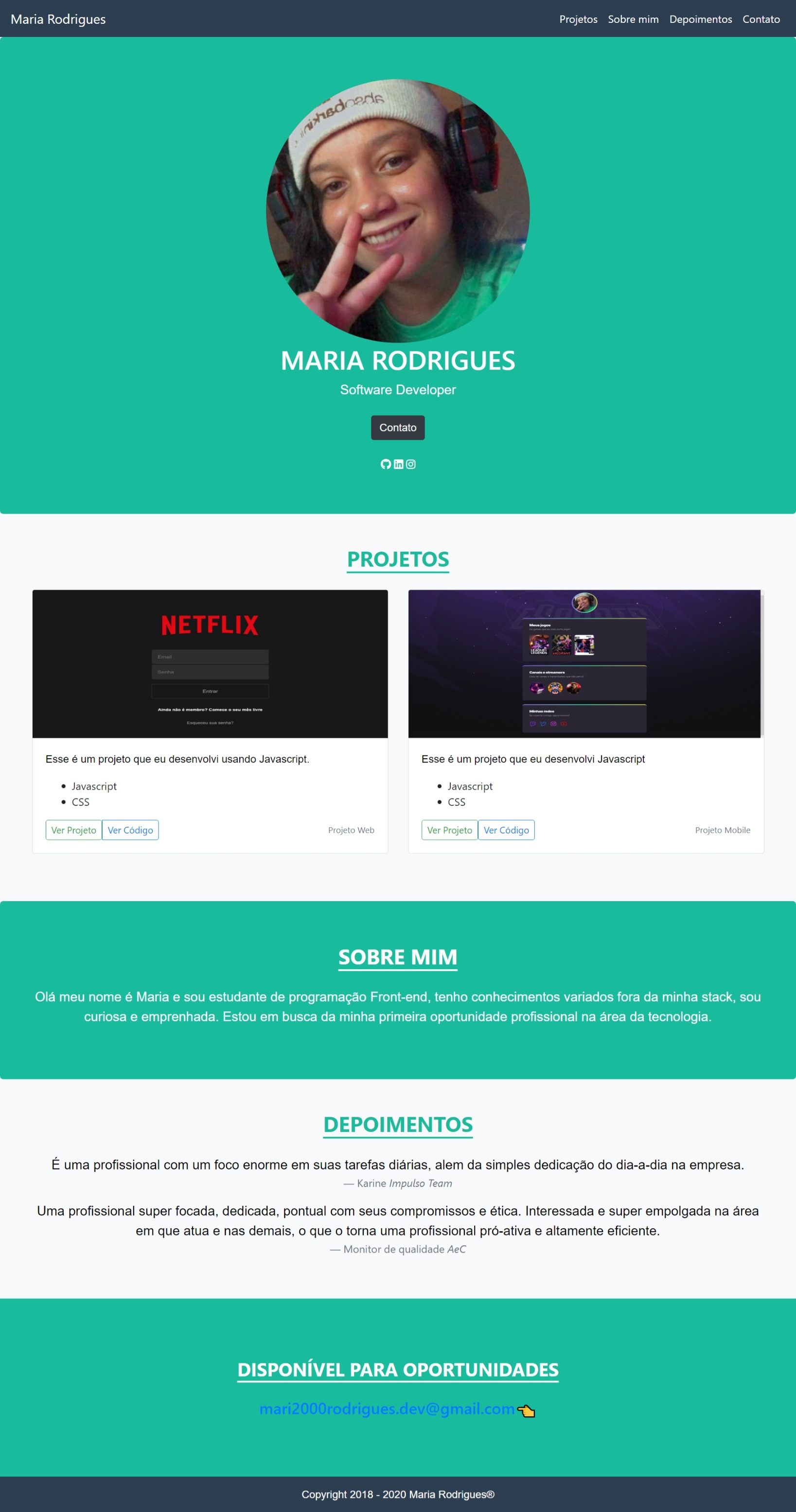 GitHub - maryrl/myporf-lio: Meu portfólio/currículo web