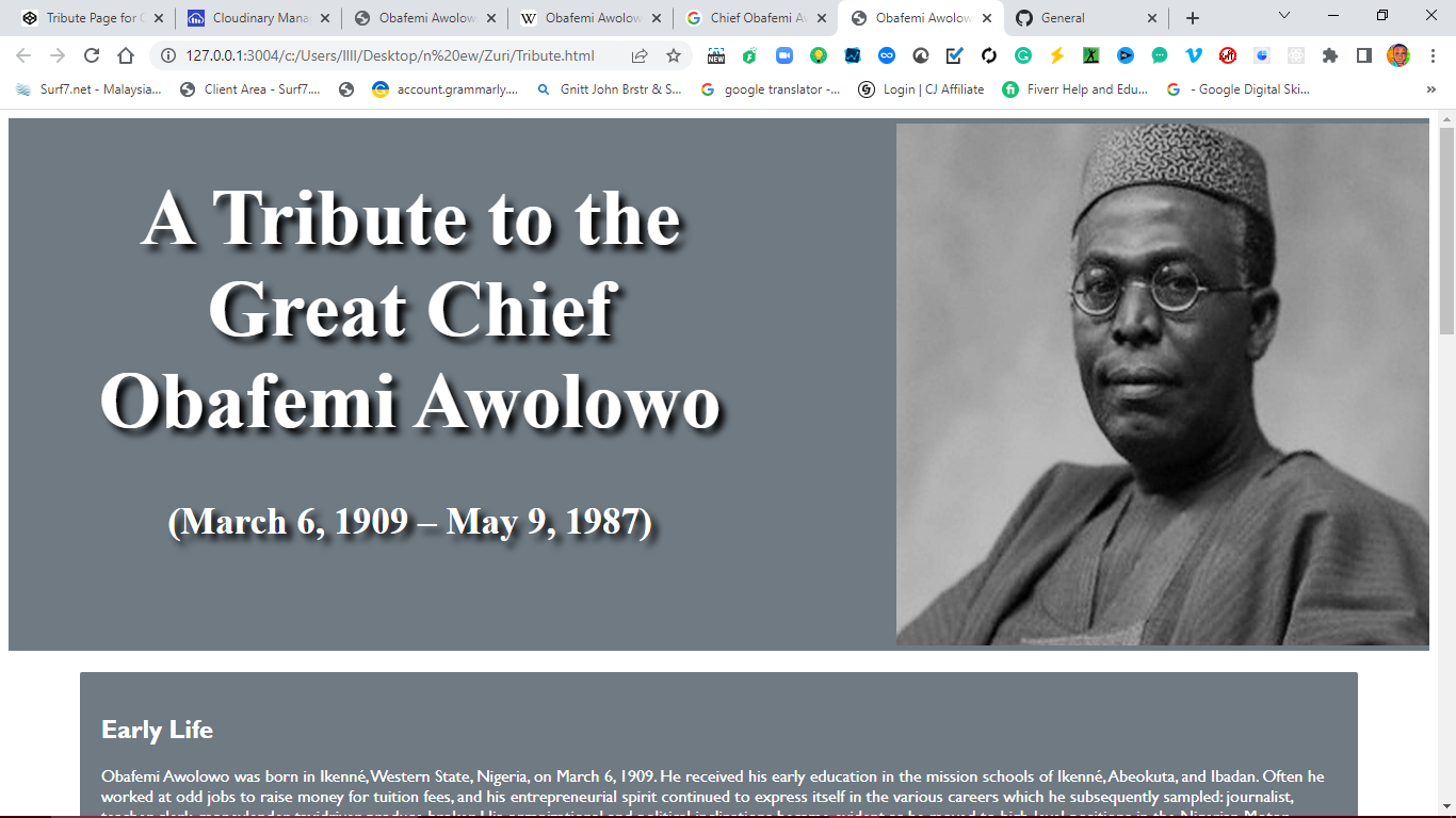 GitHub - Slmpire/Tribute-page: Obafemi Awolowo Tribute page
