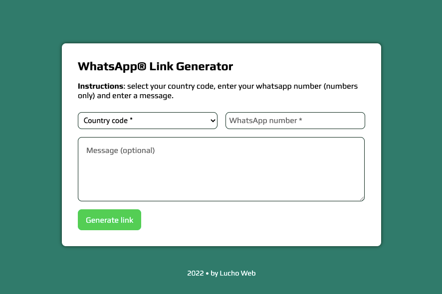 GitHub - luchoweb/whatsapp-link-generator: WhatsApp Link & Button Generator