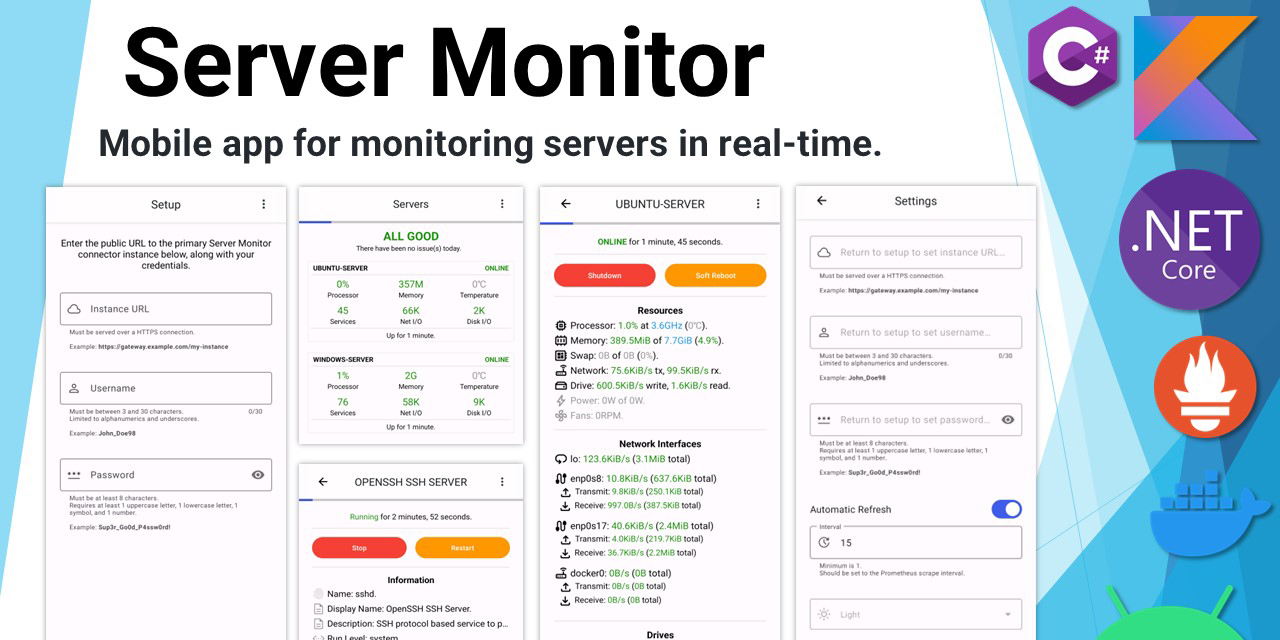 GitHub - viral32111/ServerMonitor: 🛰️ Mobile app for monitoring servers in real-time.