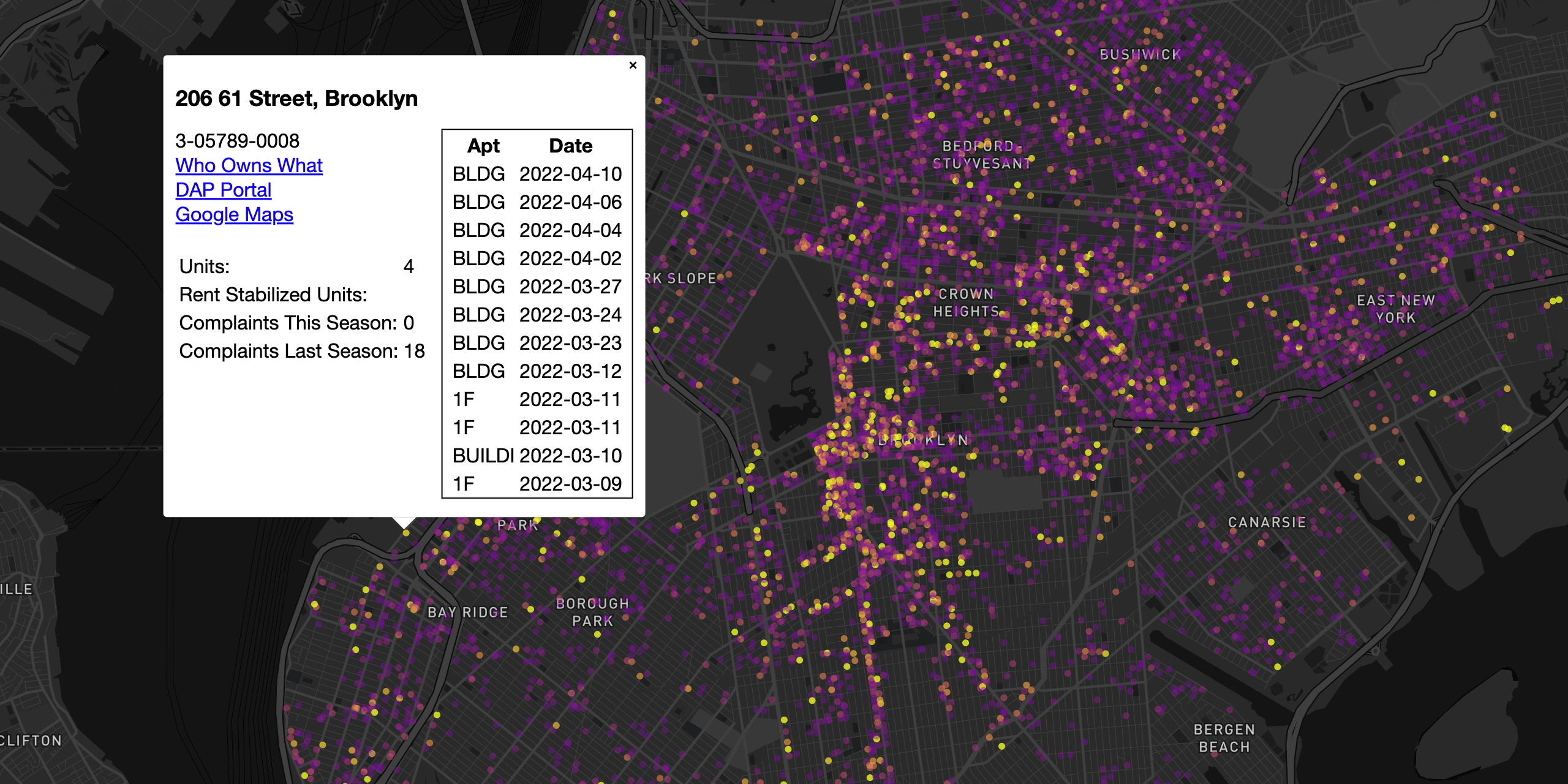 GitHub - austensen/heat-map: Map of buildings with complaints for lack ...