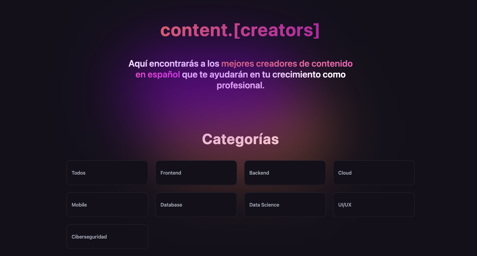 GitHub - xavimondev/contentcreators: Plataforma web en donde encontrarás los mejores creadores ...