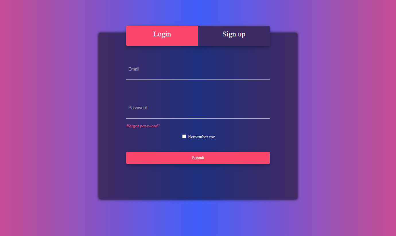 GitHub - MrEvrard/Transparent-Login-Signup-Form