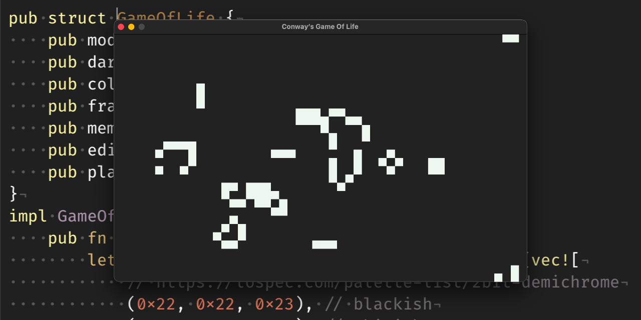 GitHub - marc2o/cgol: Conway’s Game of Life written in Rust & SDL2
