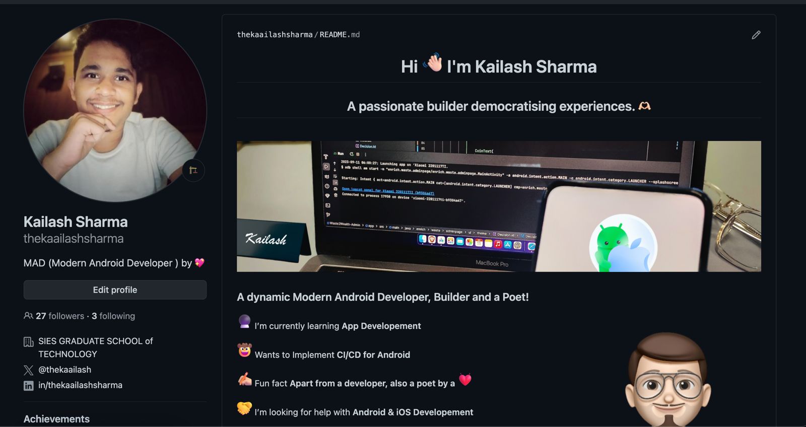 GitHub - thekaailashsharma/thekaailashsharma: Android Developer by ️