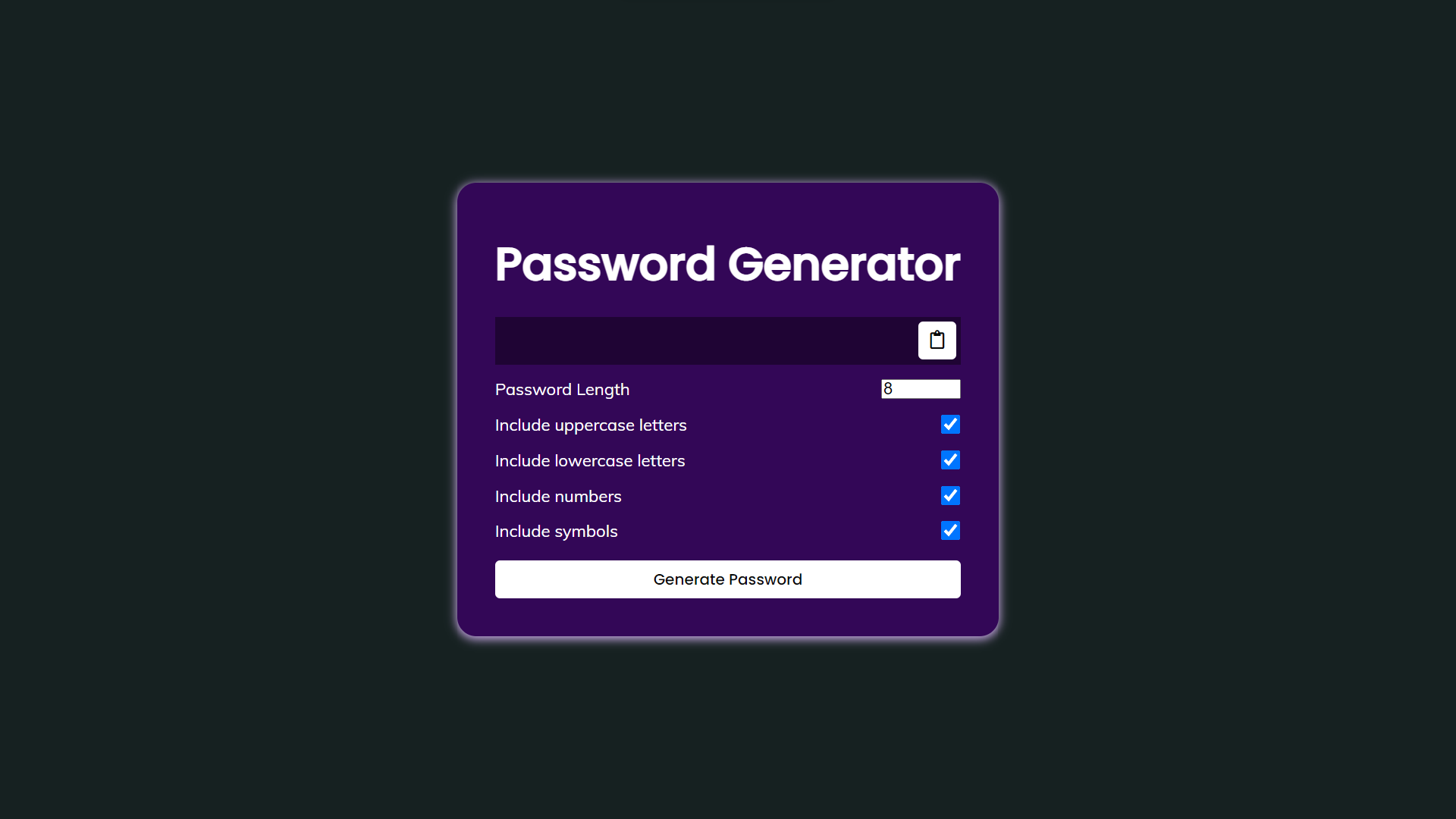 GitHub - nirmit27/mini-project: A password generator web application.