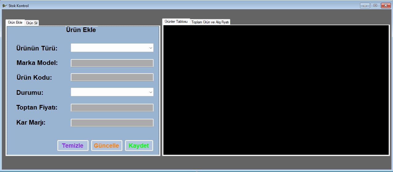 GitHub - Melanocetuss/Stok-Takip-Sistemi: Information System (Görsel Arayüz D.B Bağlantı)