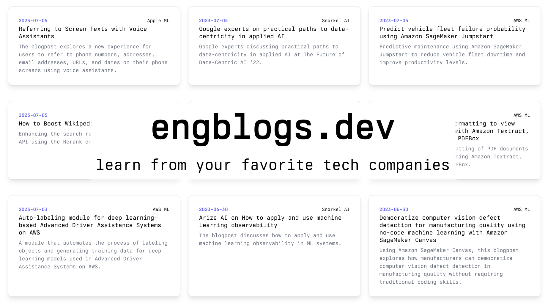 GitHub - ishan0102/engblogs: learn from your favorite tech companies