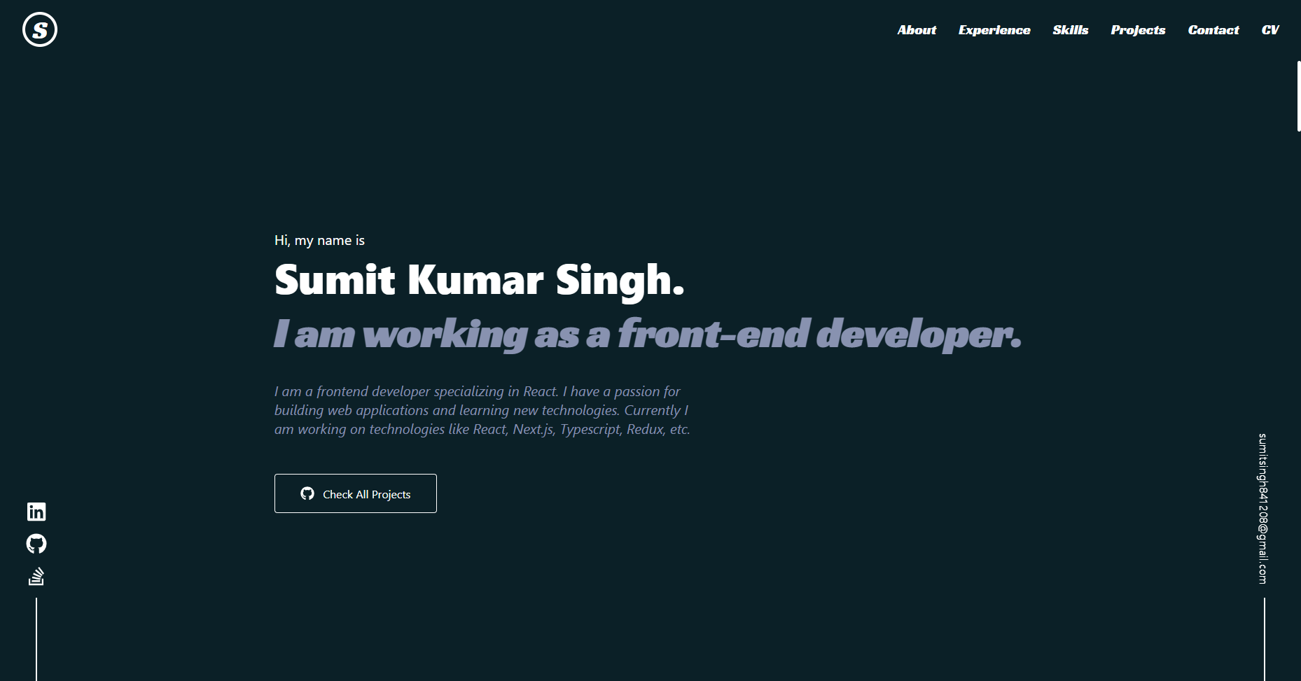 GitHub - sumitsingh4411/Sumit-Portfolio: Simple portfolio using nextjs.