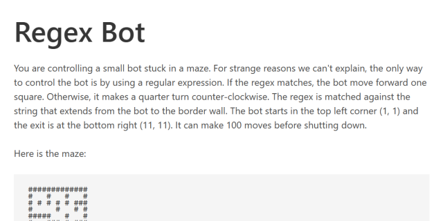 Github Gaubenthcon22 Regexbot Regex Bot Is A Challenge About