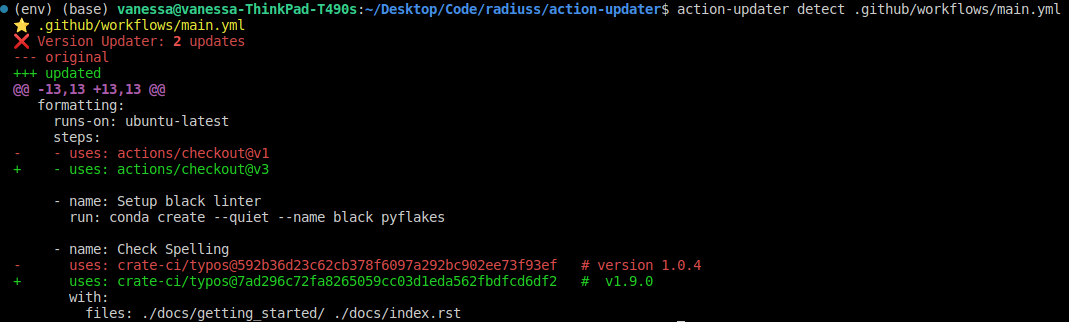 Action Updater · Actions · Github Marketplace · Github