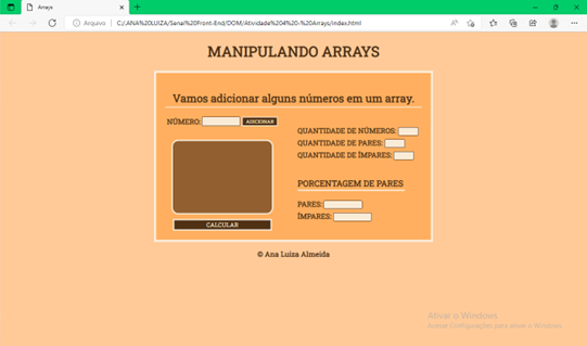 Github Nalualmeidamanipulando Arrays Adicionando Valores A Um Array E Informando