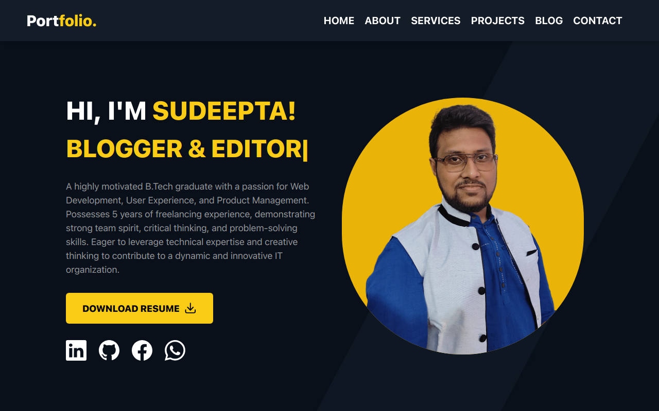 GitHub - sudsarkar13/personal-portfolio: It's Sudeepta's personal ...