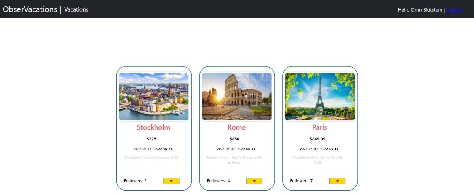 GitHub - omribalut/Vacation-App: Users can follow and like vacations, admin dashboard included ...