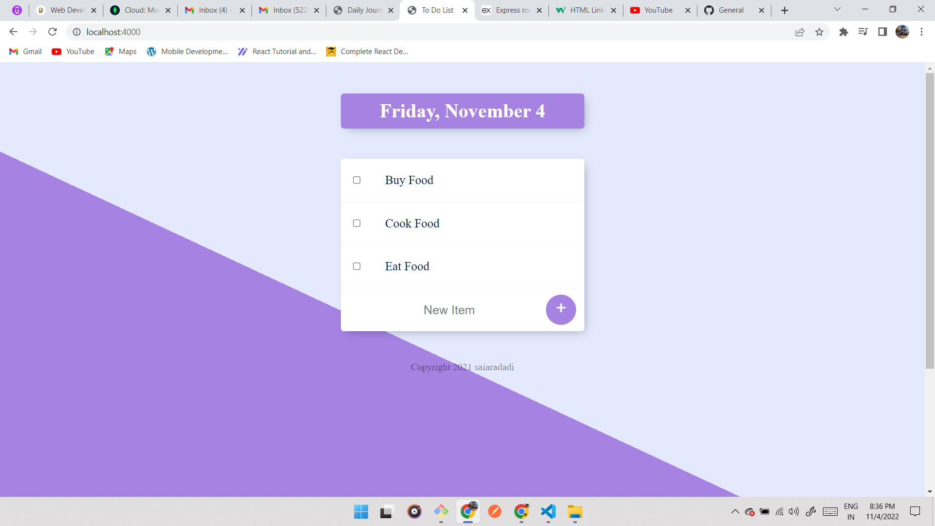 GitHub - saiaradadi/ToDoList: Developed using EJS GitHub - saiaradadi/ToDoList: Developed using EJS