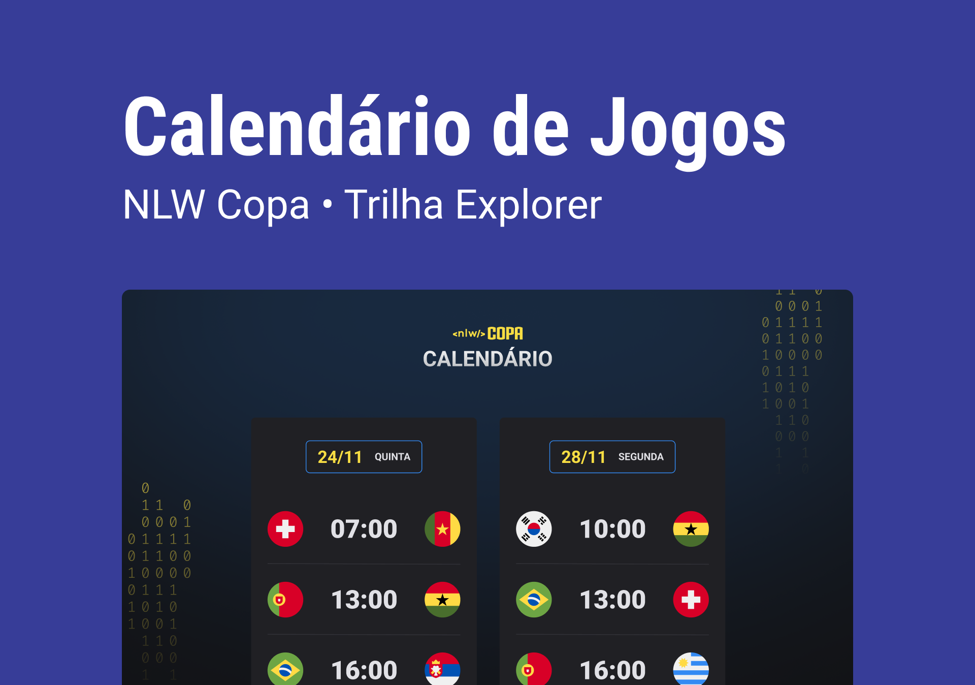 GitHub - Isabelle-Vicente/nlw_copa: Calendário pessoal de jogos da Copa 2022