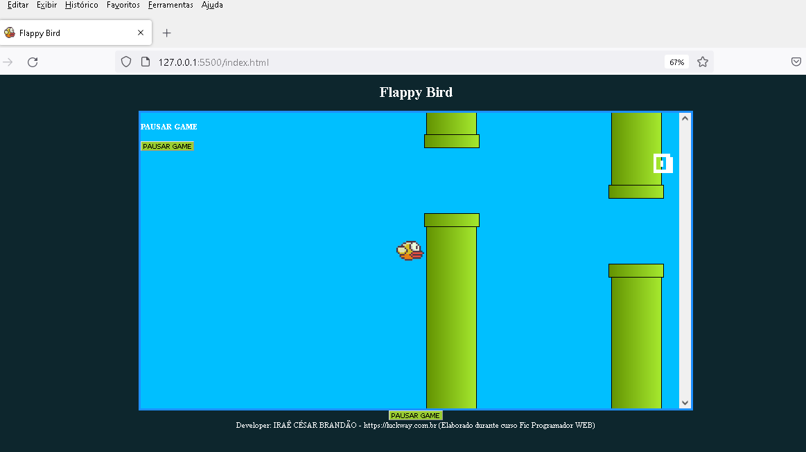 GitHub - Irae-Cesar-Brandao/game_flappybird: Jogo Flappy Bird para fins didáticos