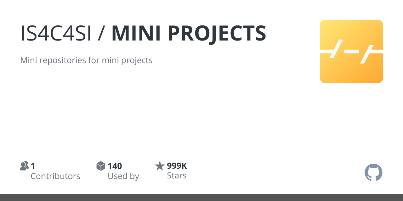 GitHub - IS4C4SI/mini-projects: mini repositories for mini projects