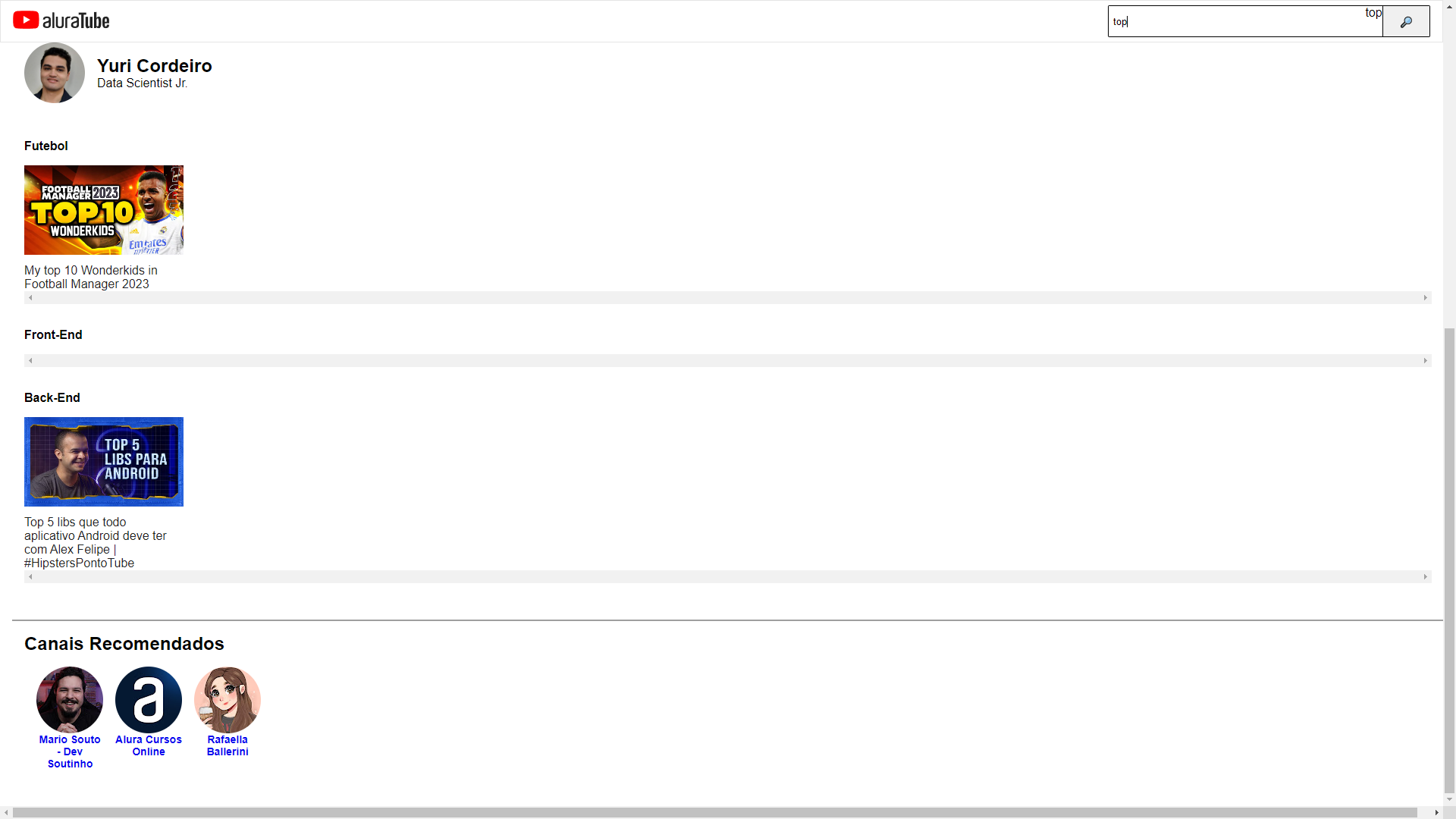 GitHub - yurialcant/aluratube: Projeto criado durante a Imersão React da Alura.