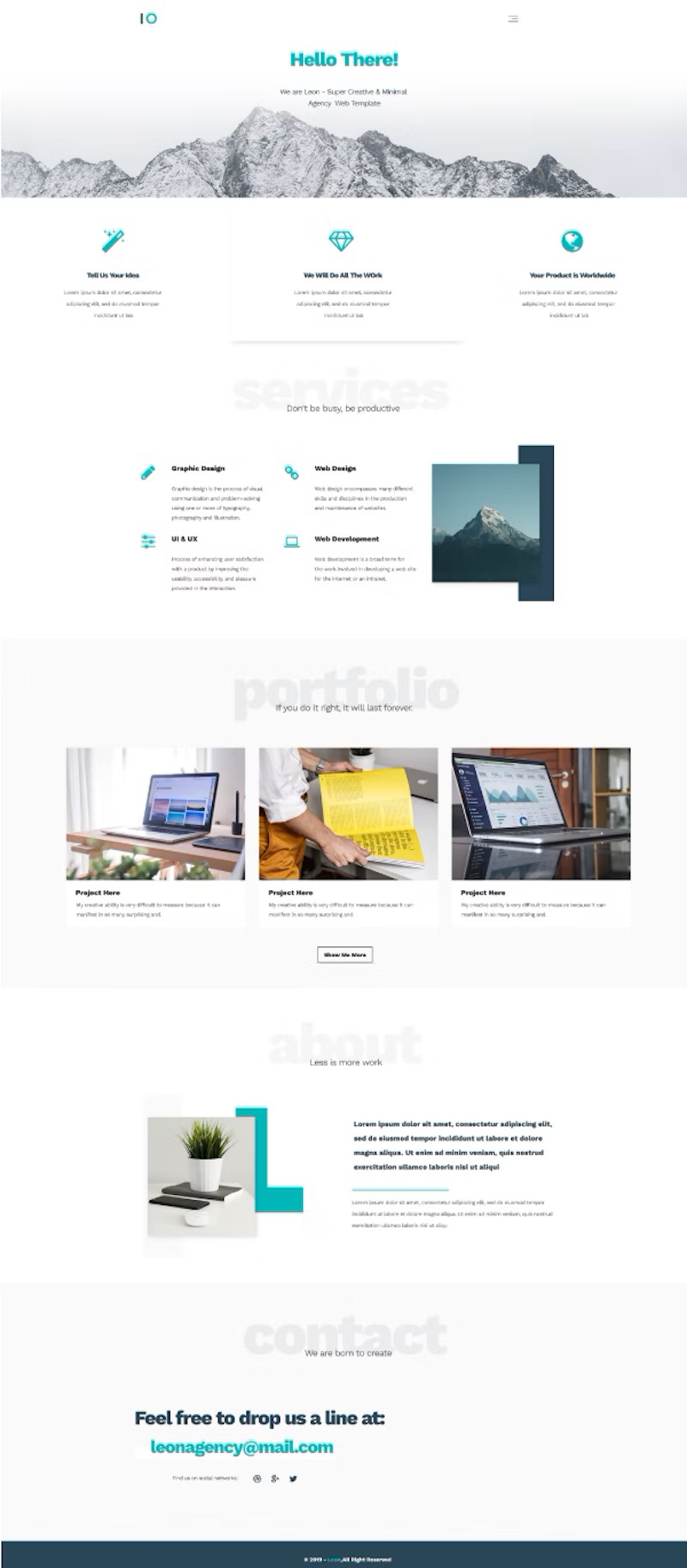 GitHub - saramohamed124/Leon-agency-template: This is HTML & CSS Design