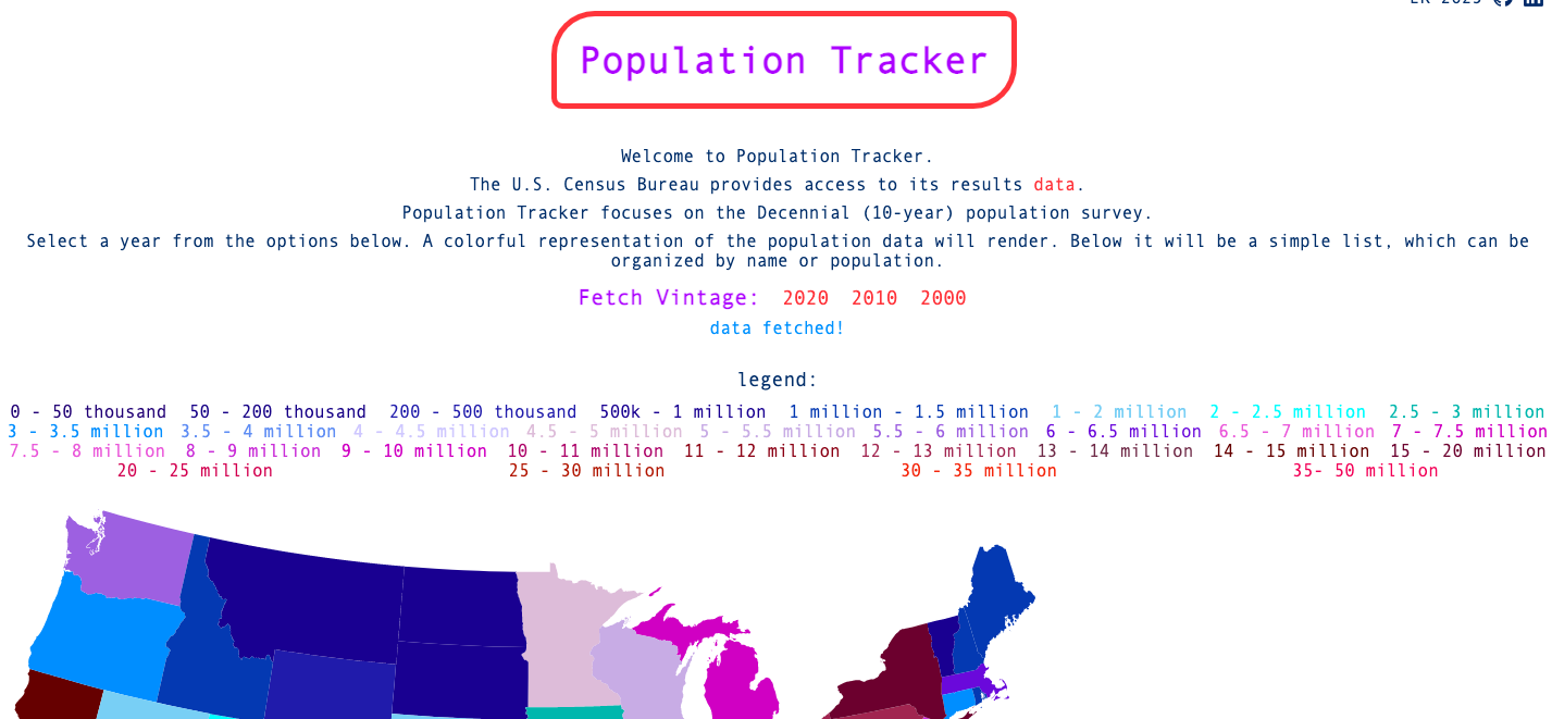 GitHub - evanhundred/population-tracker: Colorful visualization of U.S. Census data, written in ...