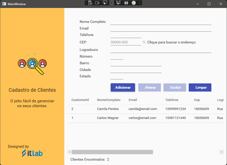 Github Carloswagner1 Customerbase Cadastro De Cliente Em Wpf Consumindo Uma Api De Cep Para