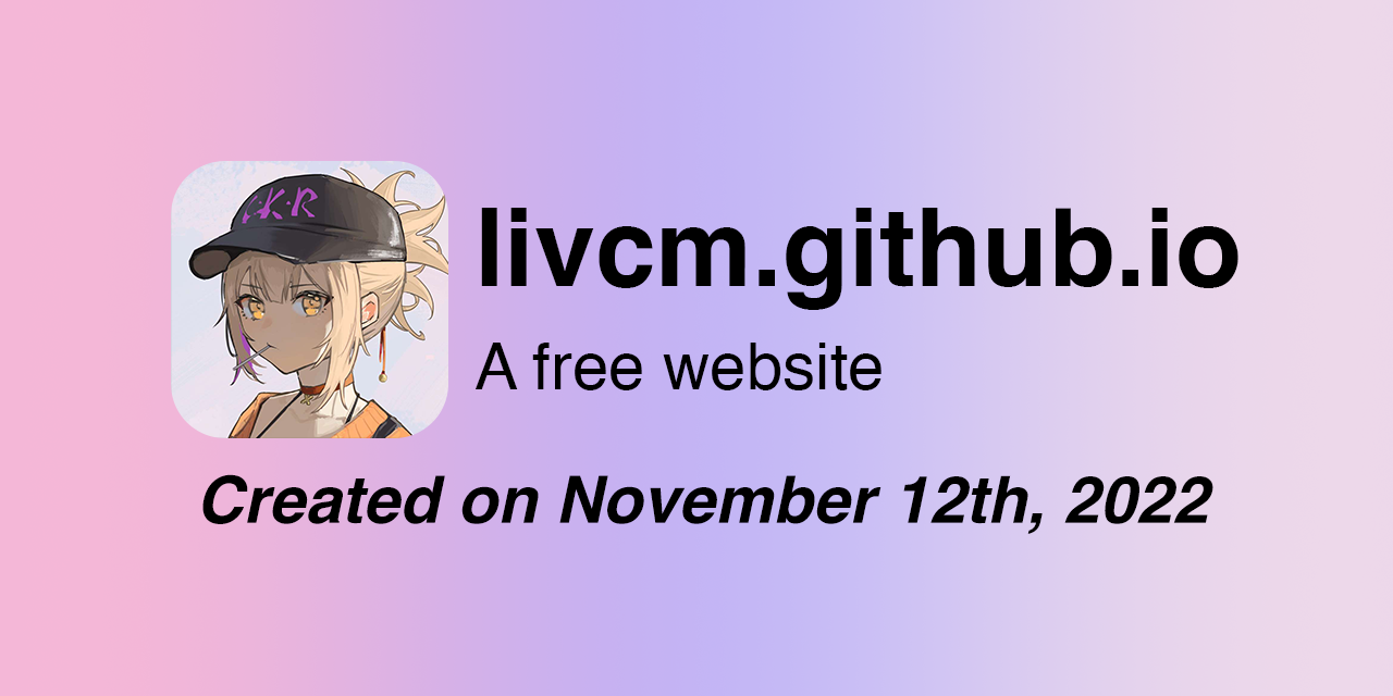 Github Livcm Livcm Github Io A Free Website