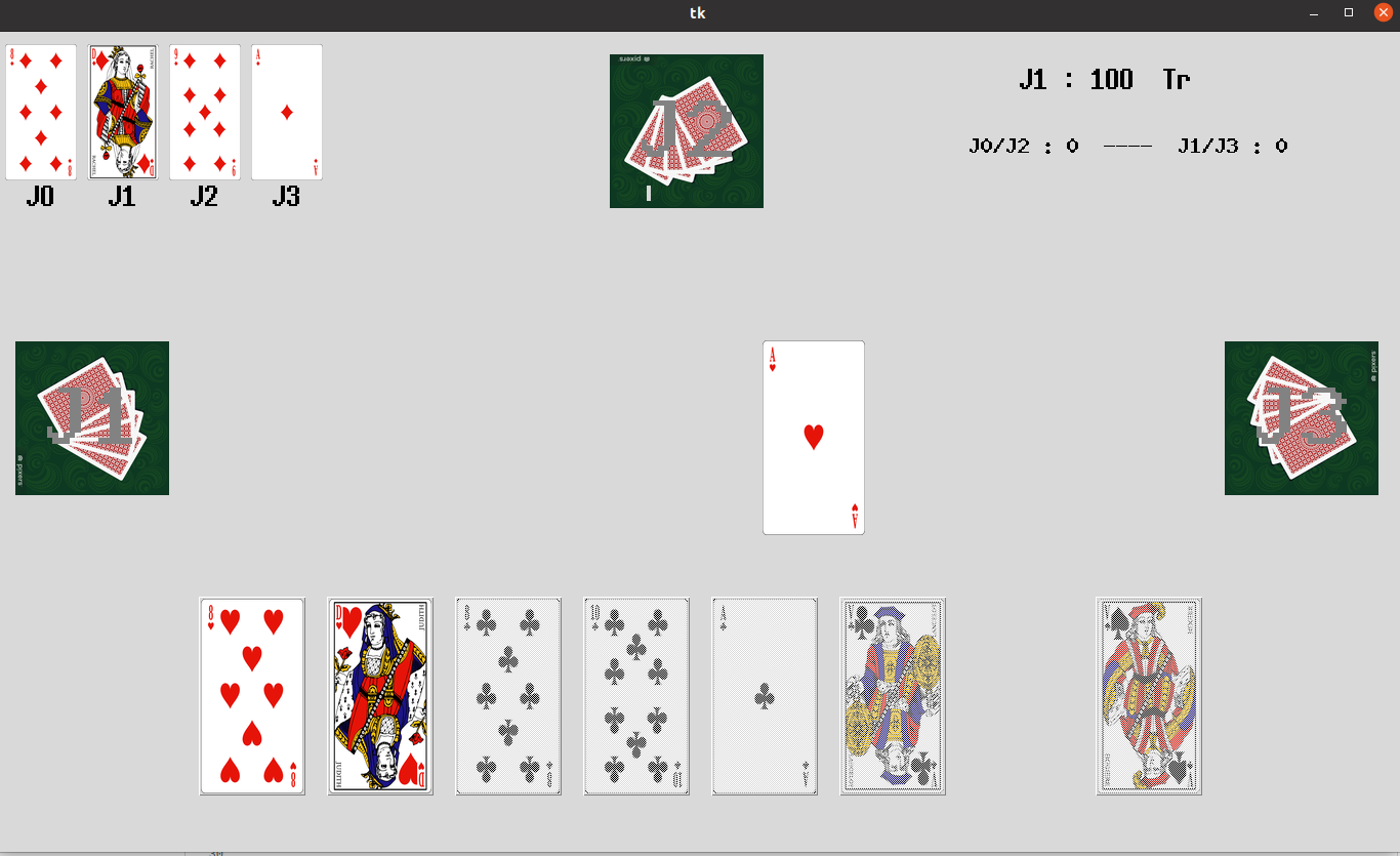 GitHub - racettour/Belote-contree-game: Game with interface to play belote - developed in python