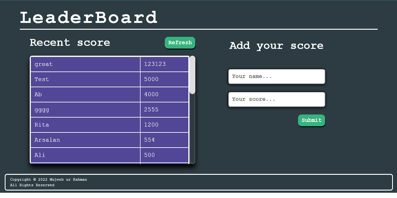 GitHub - Mujeeb4582/Leaderboard: The leaderboard web app displays the ...