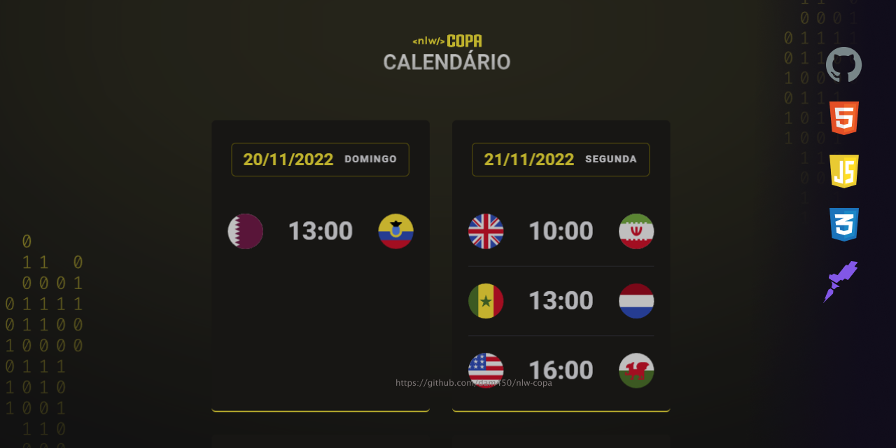 GitHub - dam450/fwc22-calendar: Calendário de jogos da Copa do Mundo 2022 (NLW Copa @Rocketseat)