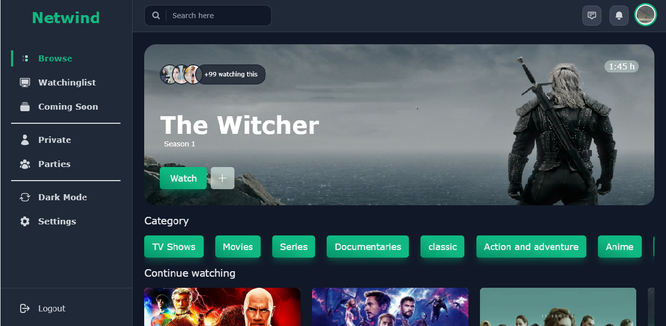 GitHub - Jeycon/Netwind: Netwind is streaming website template videos ...