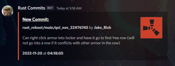 GitHub - cipeaX/facepunch-rust-commits: Sends new rust-related facepunch commits straight into ...